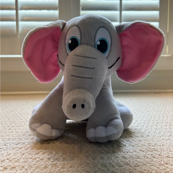 Toys | Nanco Children Kids Gray Elephant Pink Ears Plush Toy 7 | Poshmark